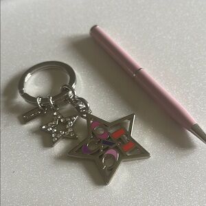 Coach | Accessories | Coach Star Keychain And Pink Pen Set | Poshmark